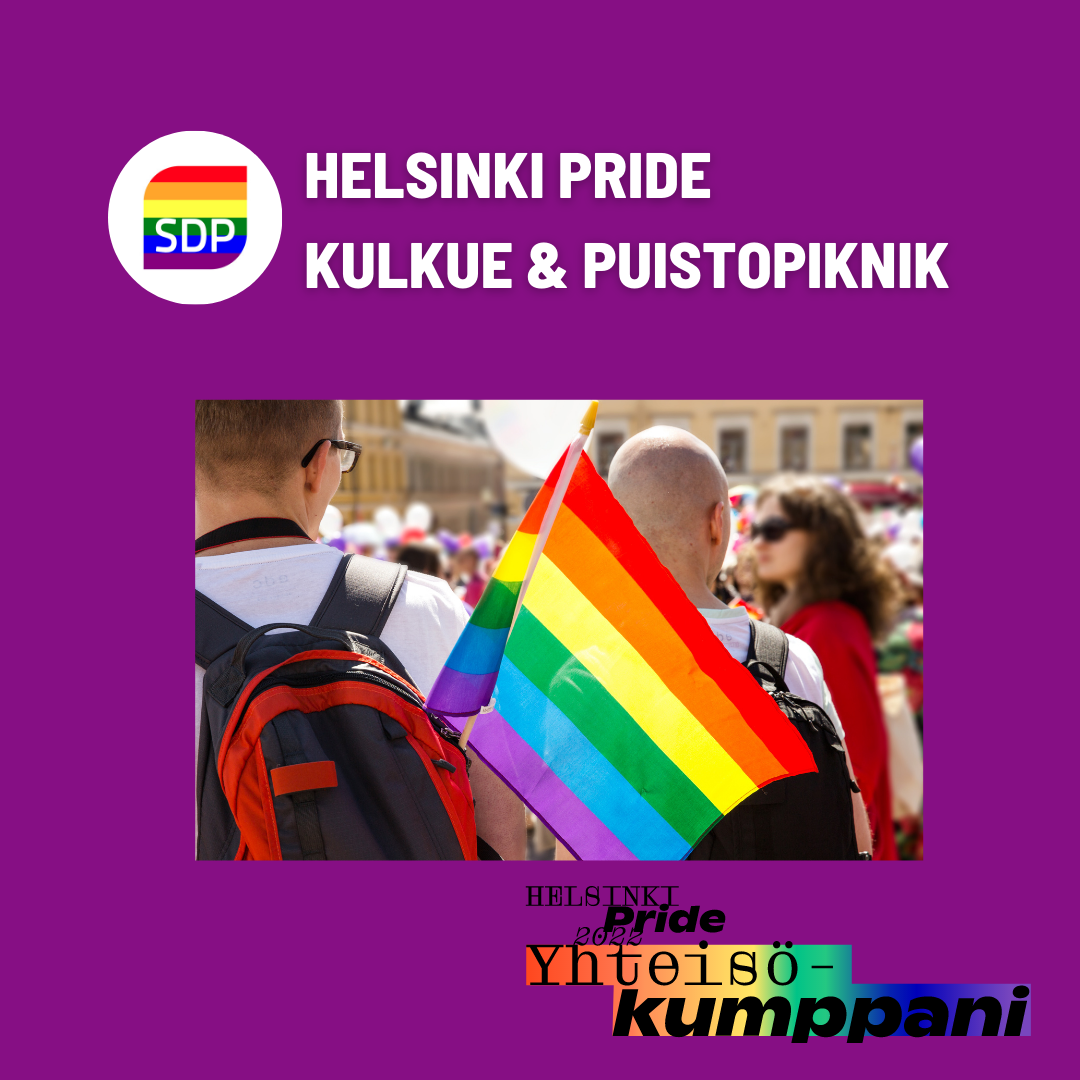SDP Mukana Pride kulkueessa Ja Puistopiknikill Helsinki Pride SDP Mukana Pride kulkueessa Ja Puistopiknikill Helsinki Pride